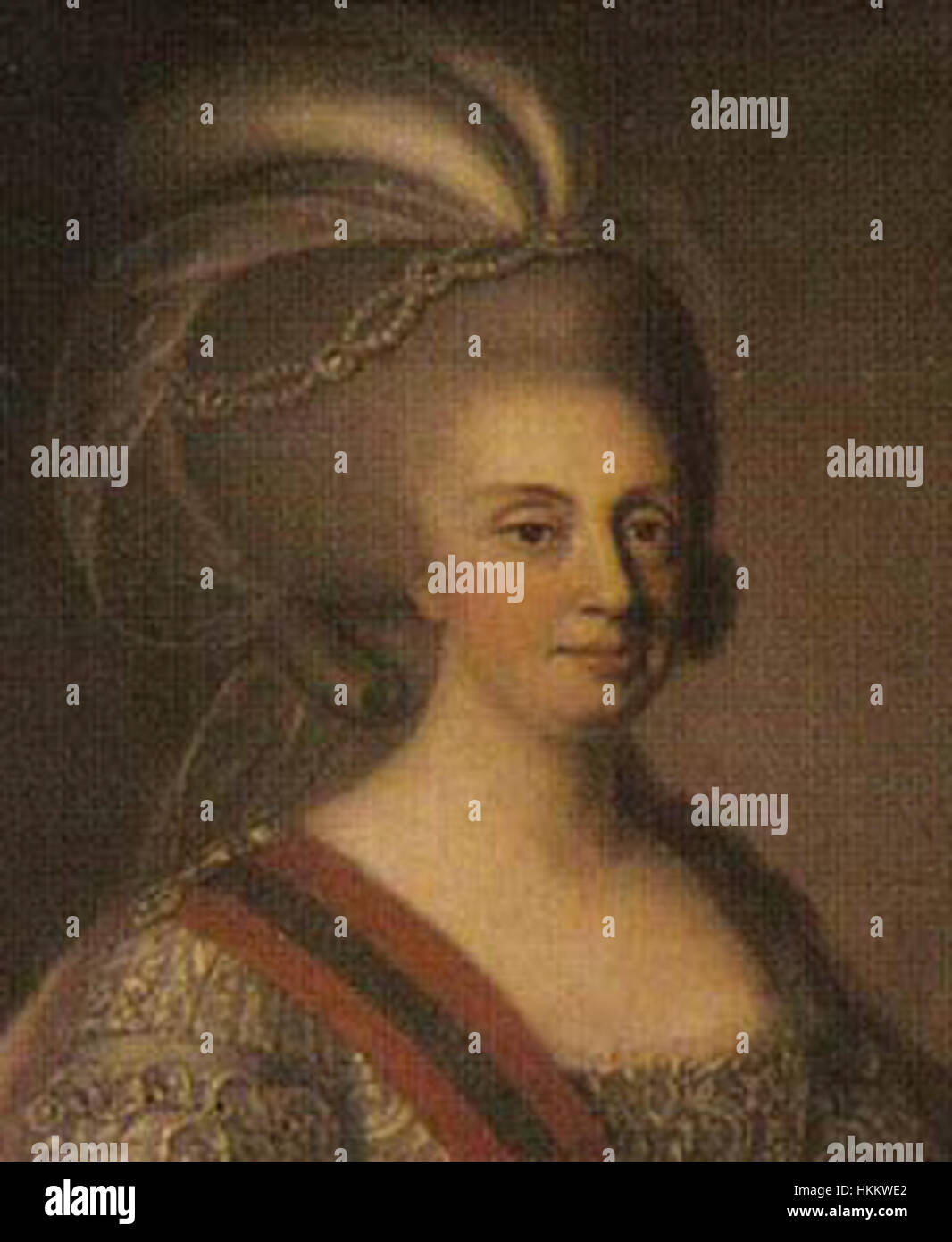 This portrait depicts Queen Maria I of Portugal, also known as Maria ...