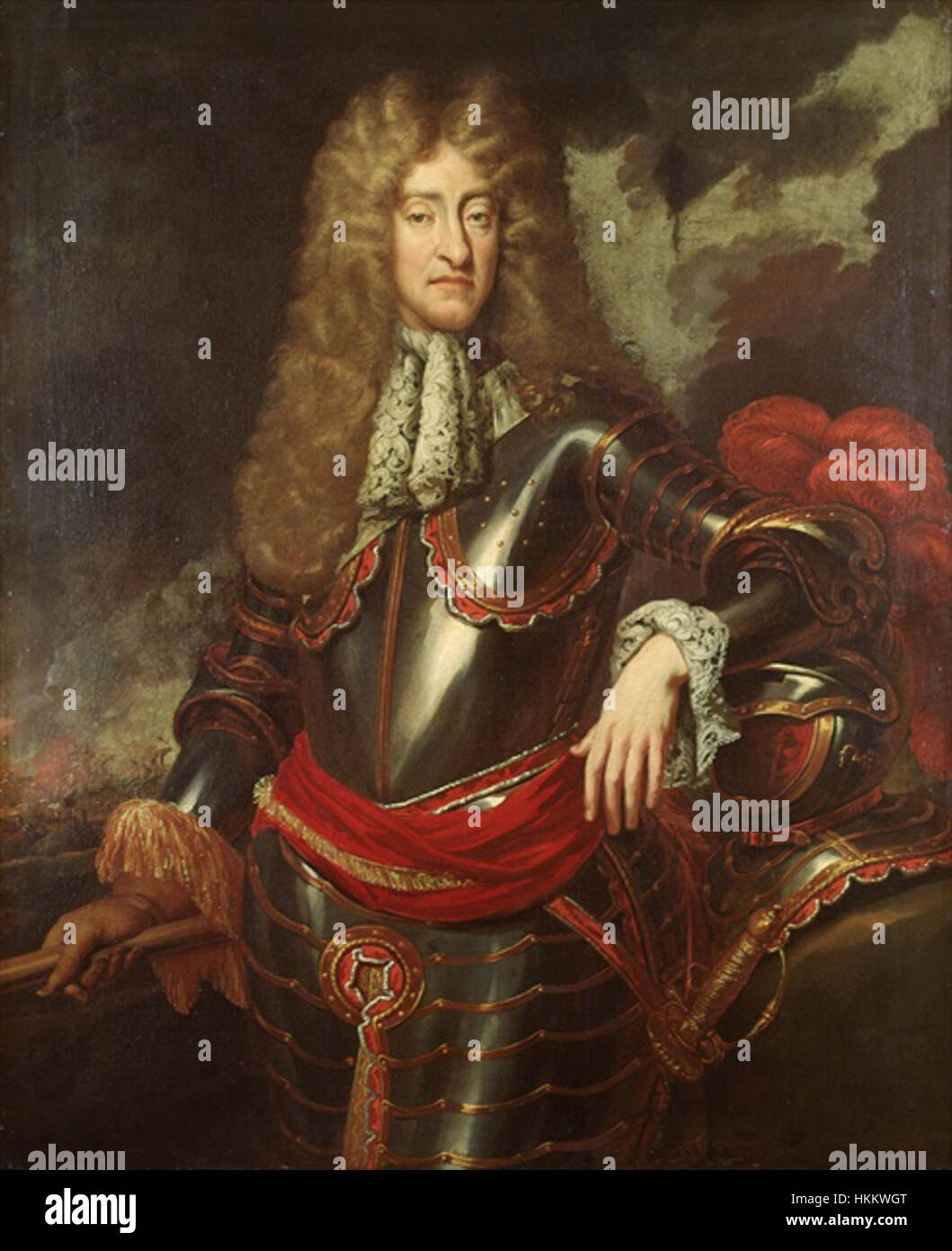 A portrait of King James II of England, showcasing the monarch in regal ...