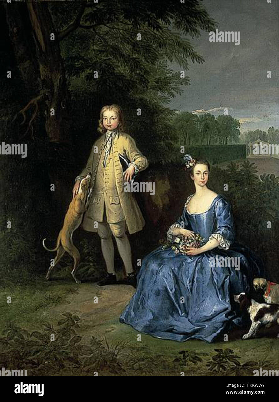 A portrait of Master Edward and Miss Mary Macro, featuring two children ...
