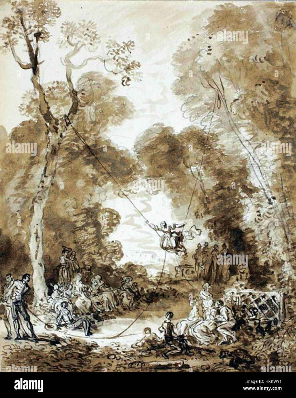 The painting *Swing* by Norblin is a dynamic representation of motion ...