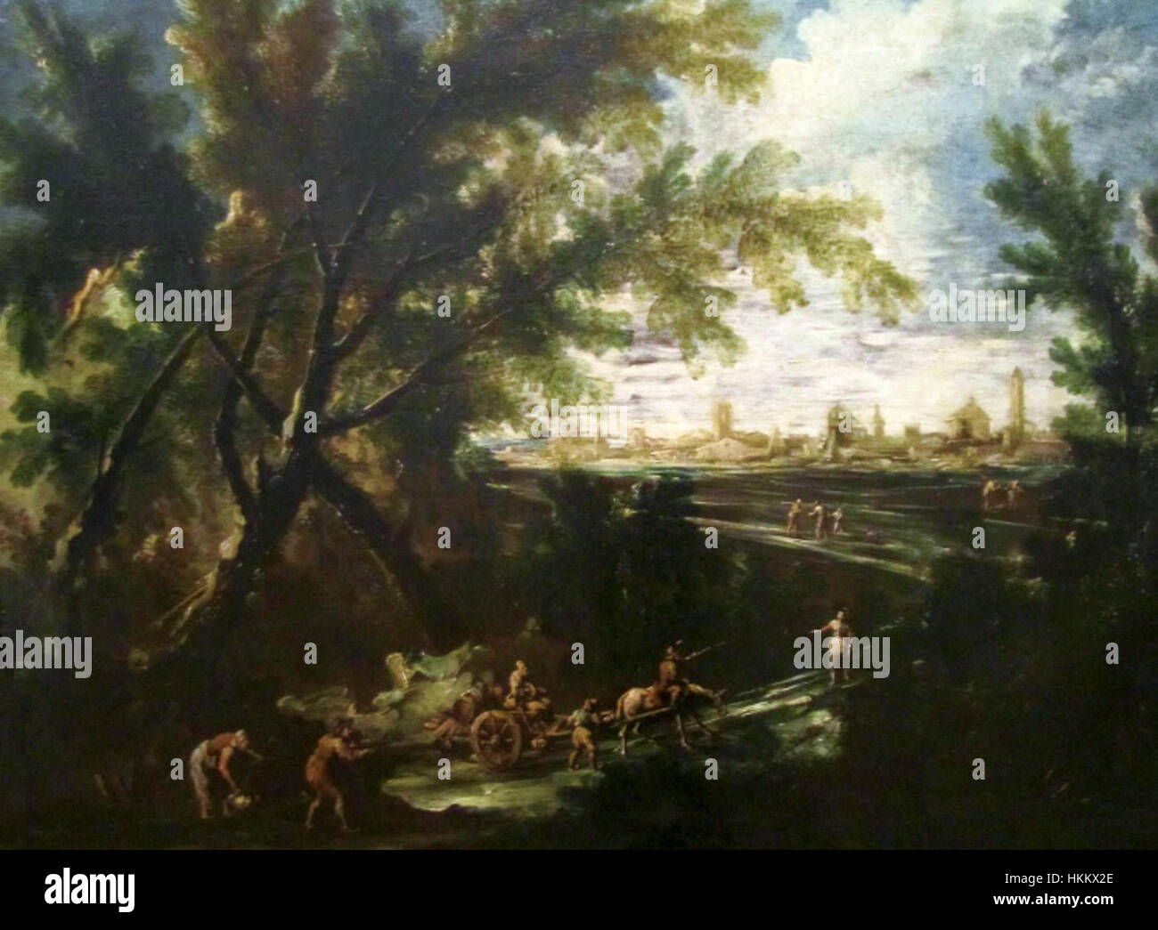 Peruzzini Landscape with a water carrier Stock Photo - Alamy