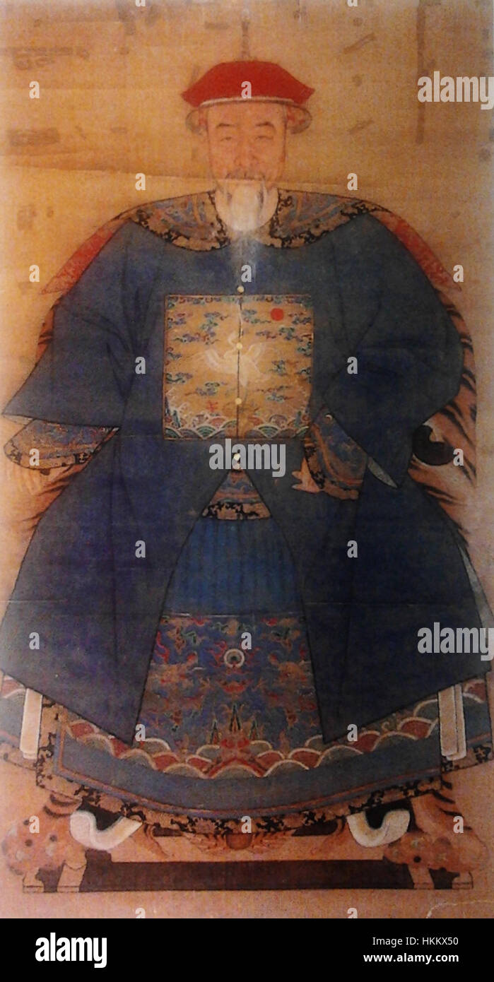 Qing Dynasty Portrait of a civil official Stock Photo - Alamy