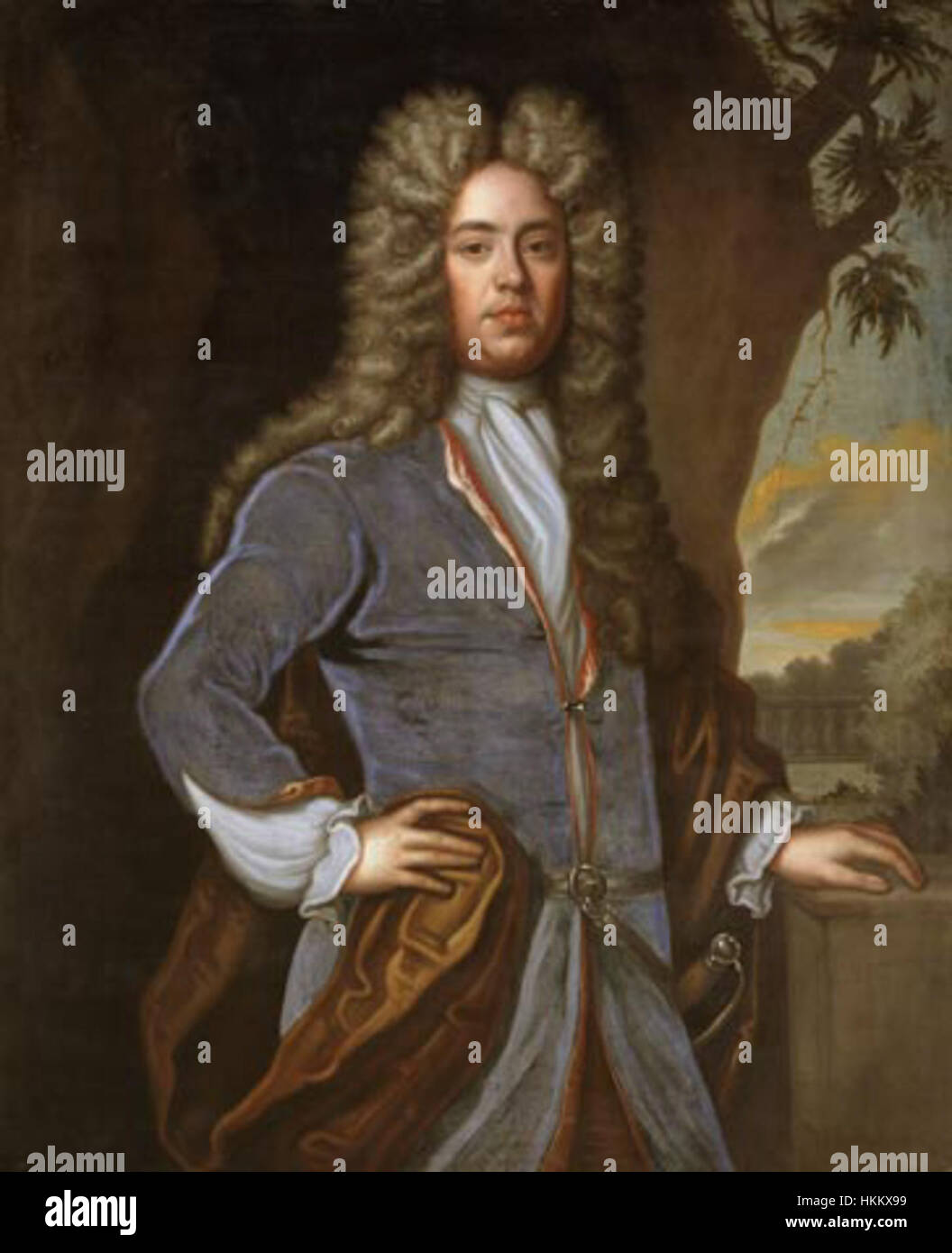 A portrait of Sir John Aubrey, the 3rd Baronet, an English aristocrat ...
