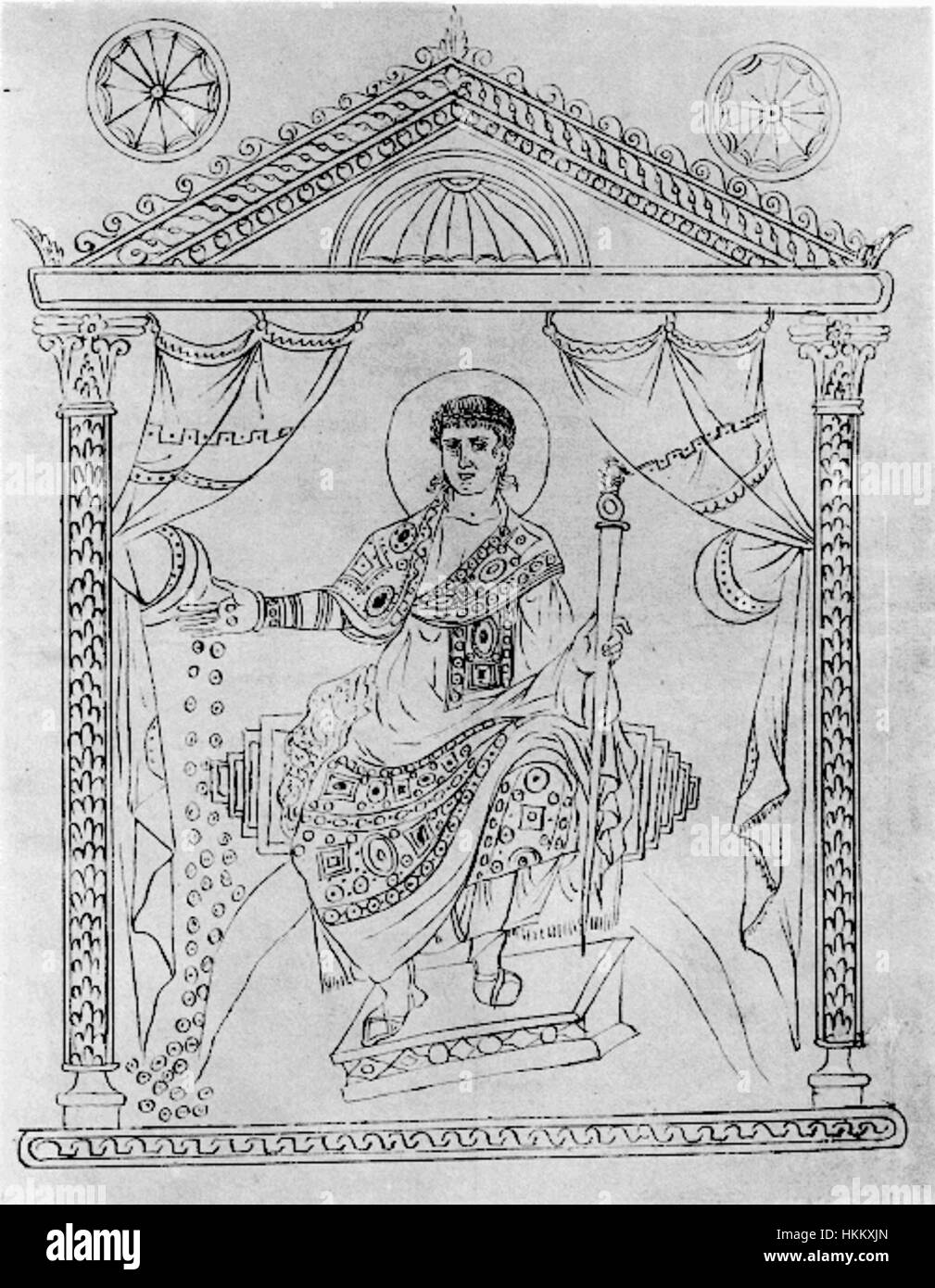 This historical artwork depicts Emperor Constantius II from the 4th ...