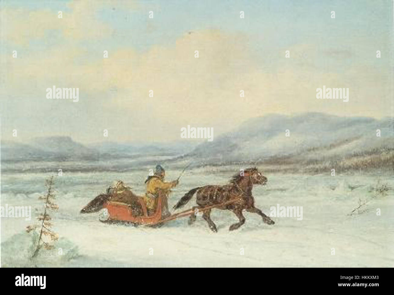 Cornelius Krieghoff’s oil painting Sleigh Ride captures the winter joy ...