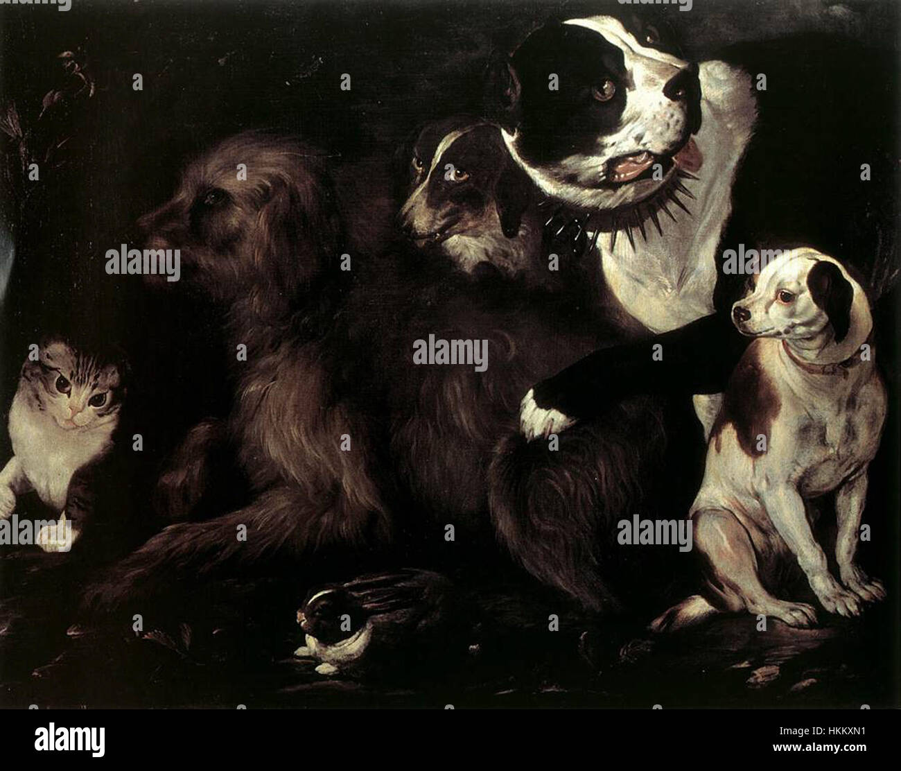 This 17th-century artwork, attributed to an unknown painter, depicts a ...