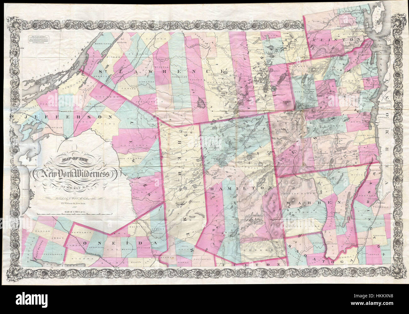 Map of the adirondacks hi-res stock photography and images - Alamy