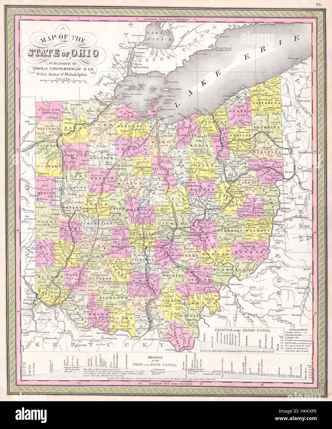 The 1850 Mitchell Map of Ohio is an antique cartographic work that ...