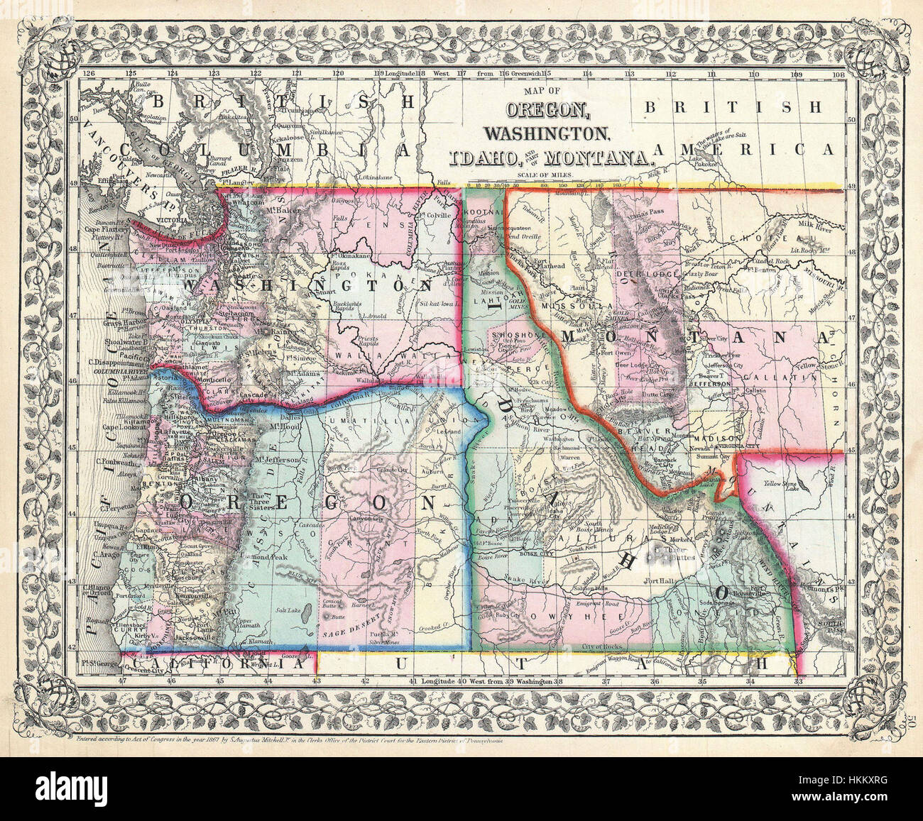 This 1867 Mitchell map provides a detailed view of the territories of ...