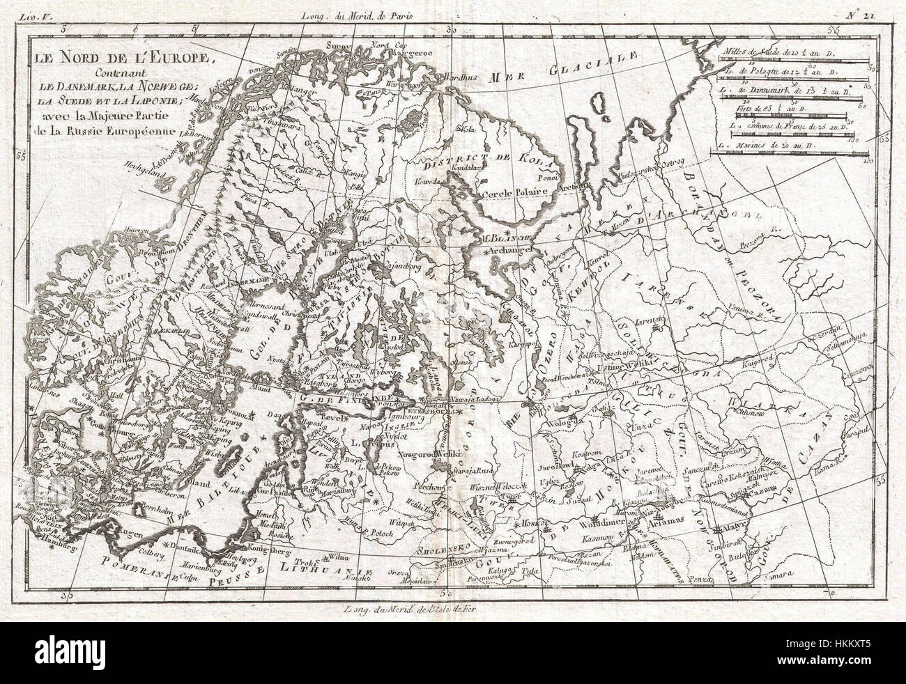 This 1780 map by Raynal and Bonne illustrates Northern Europe and ...