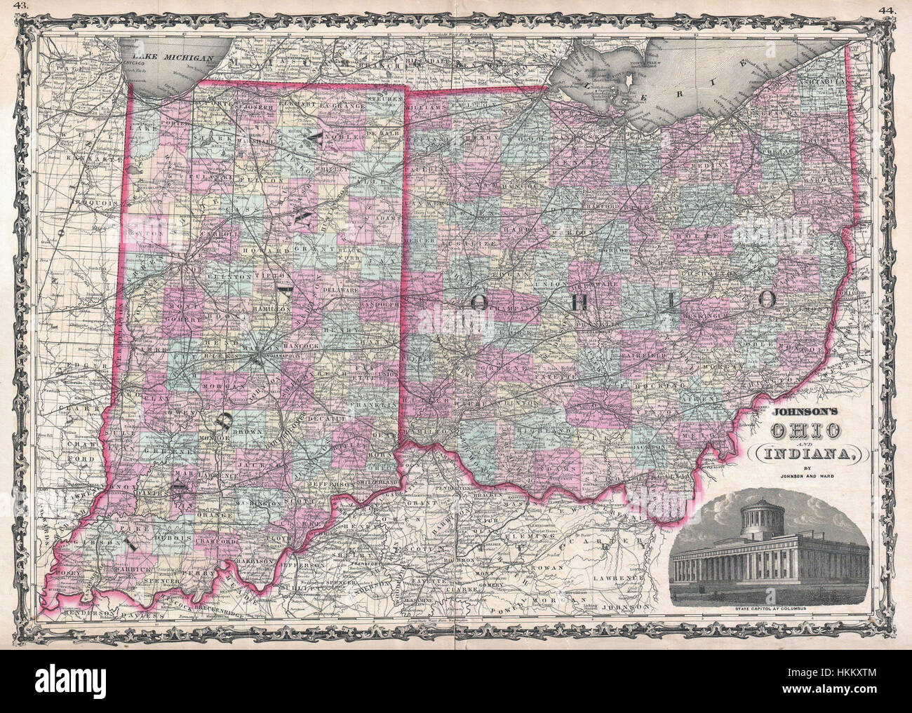 Johnson indiana map hi-res stock photography and images - Alamy