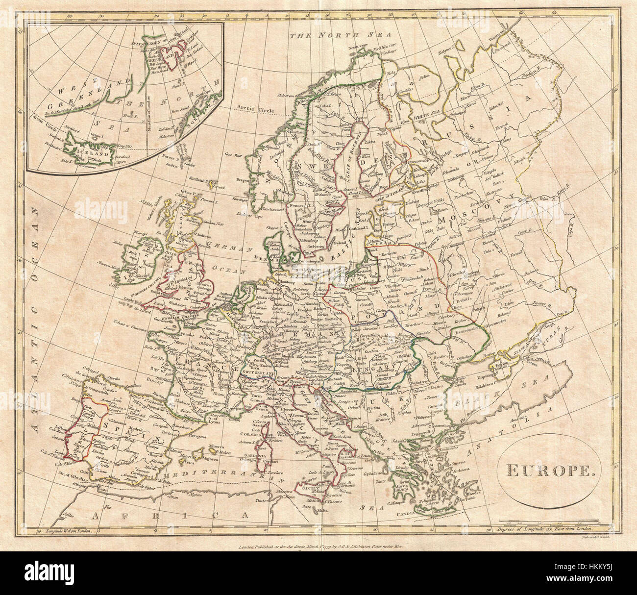 A 1799 map by Clement Cruttwell showing the political boundaries and ...