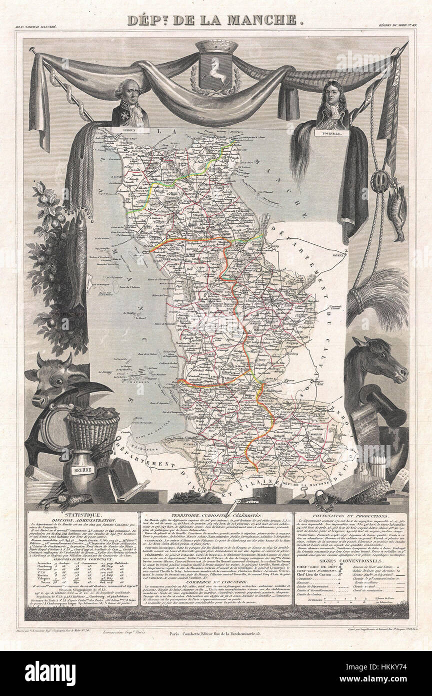 Map of manche hi-res stock photography and images - Alamy