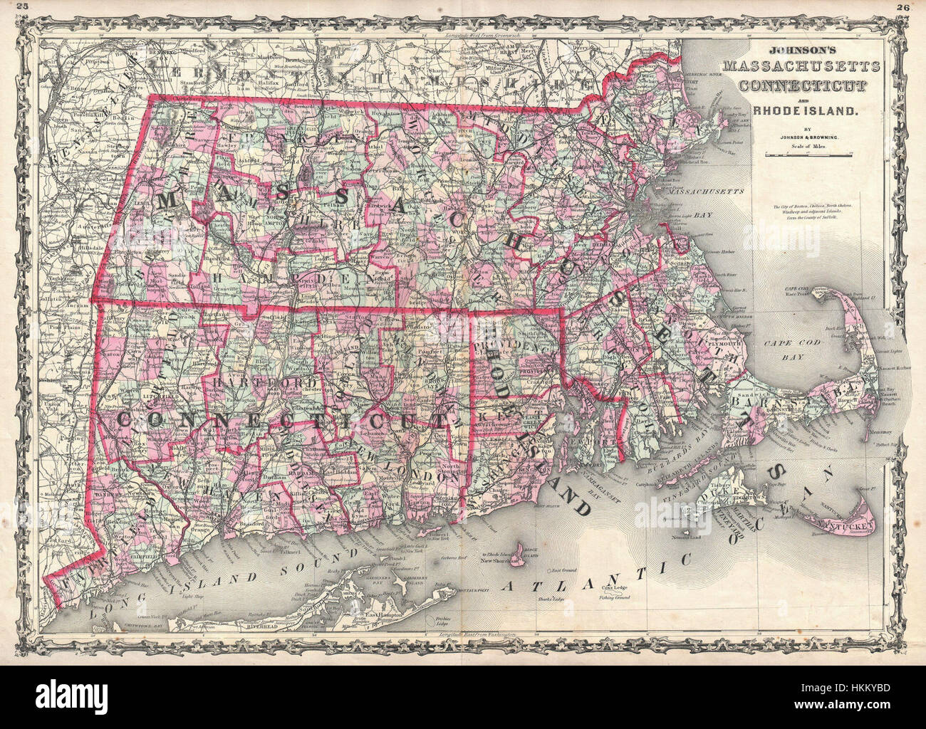 Map of rhode island 1800's hi-res stock photography and images - Alamy