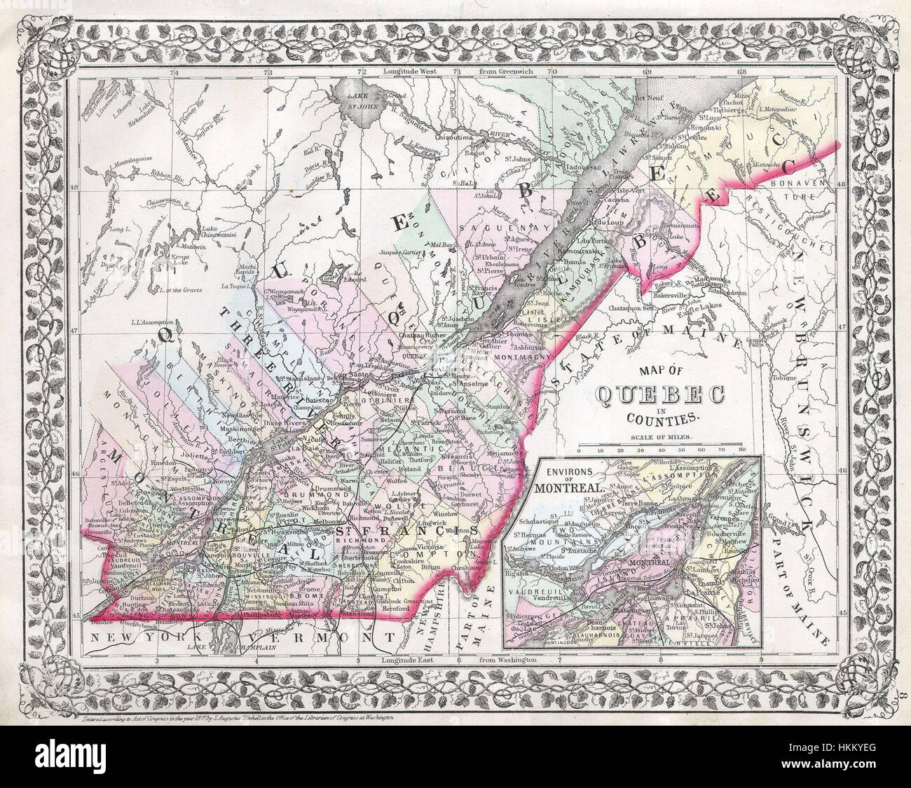 Antique quebec map hi-res stock photography and images - Alamy