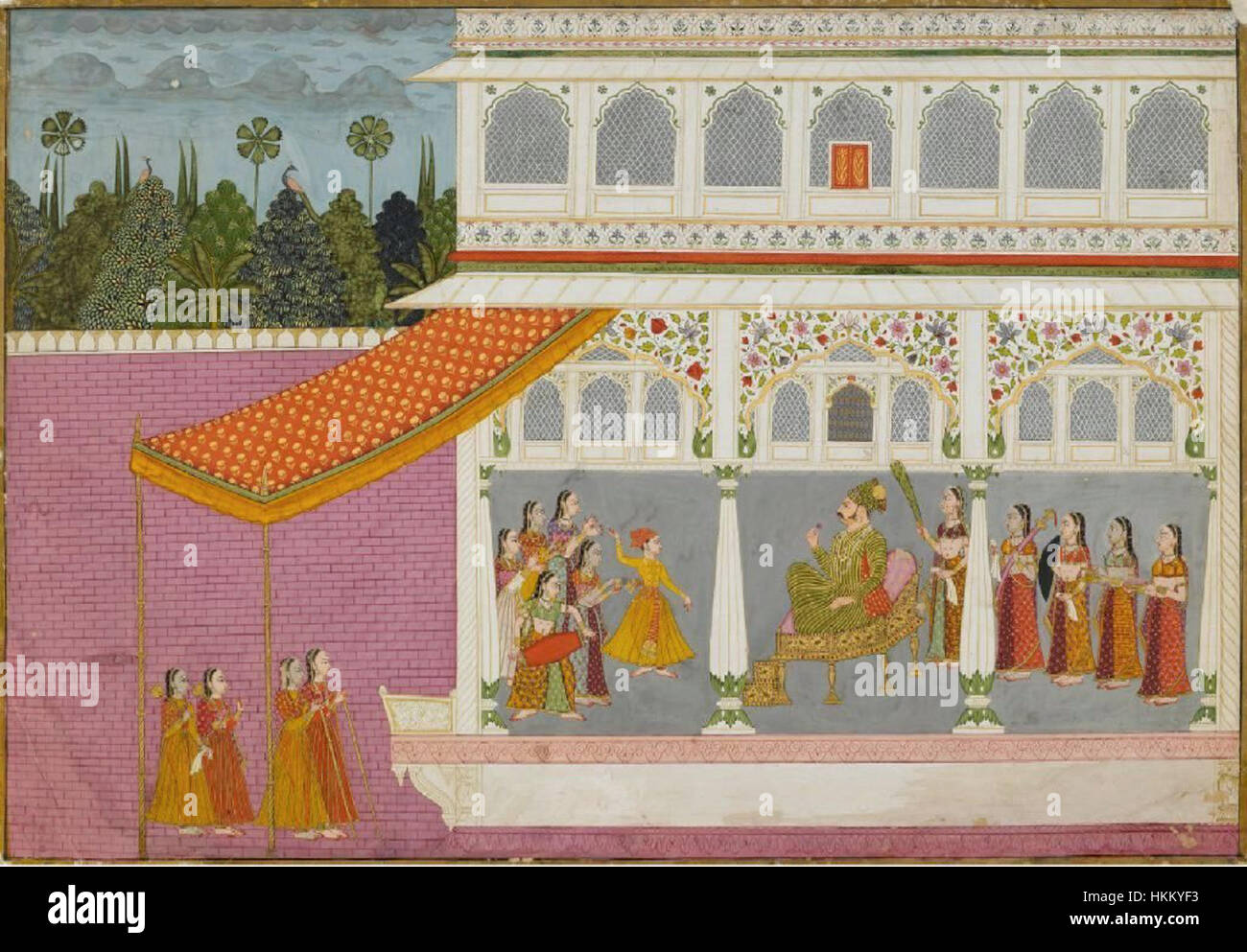 This painting captures Maharaja Bakhat Singh observing a traditional ...