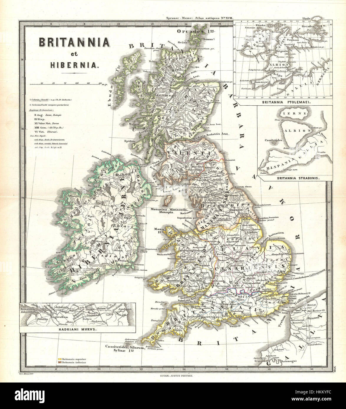 1865 spruner map of the british isles england hi-res stock photography ...