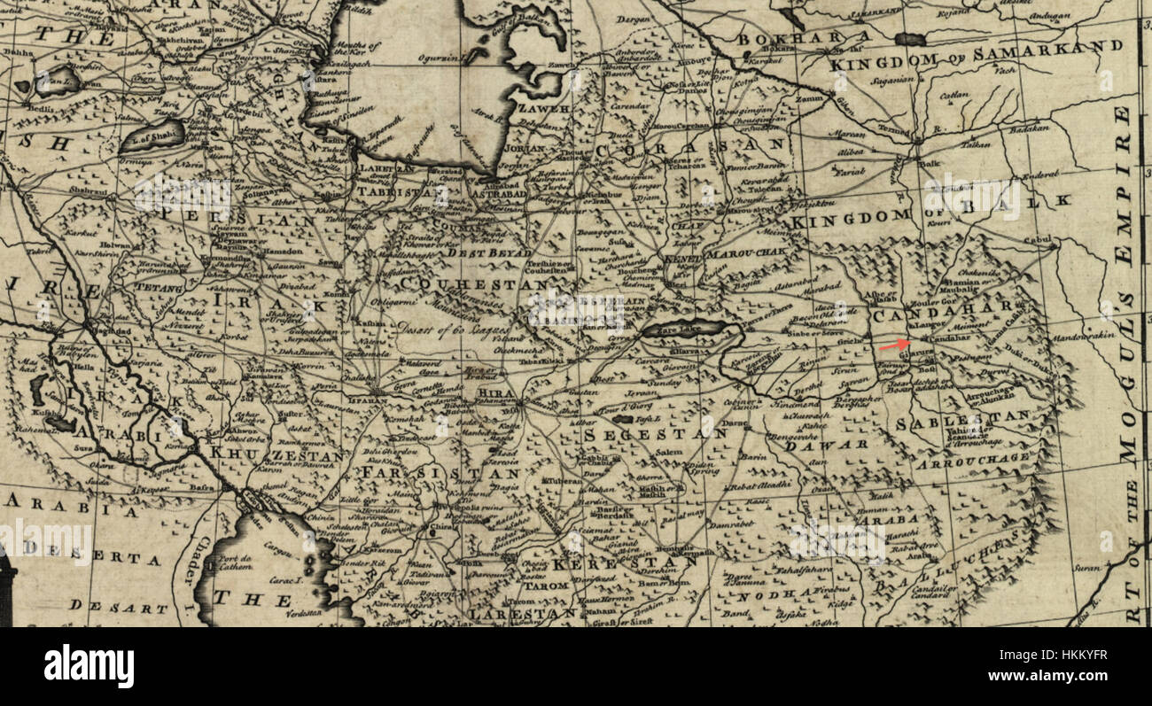 This 1747 map of Persia, created by Emanuel Bowen, offers a detailed ...