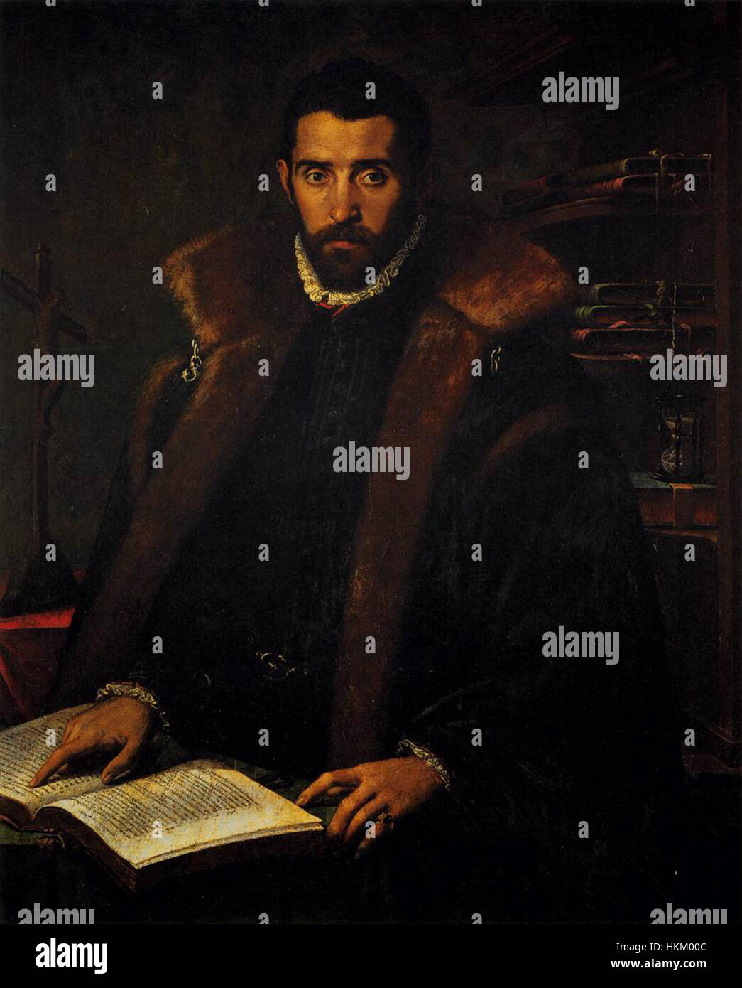 This 16th-century portrait, attributed to an unknown painter, depicts ...