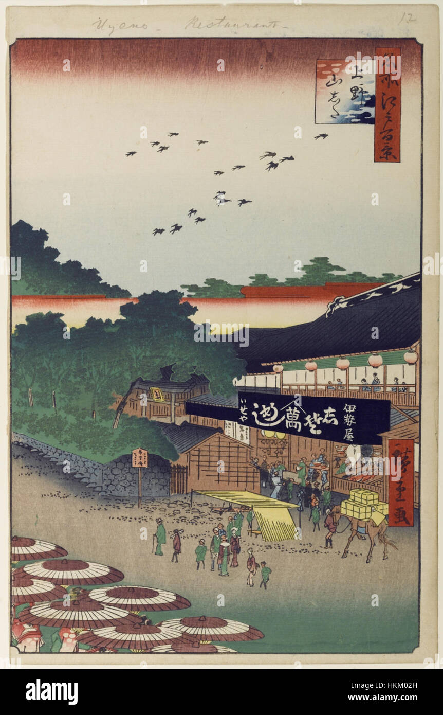 The artwork '100 views edo 012' offers a glimpse into the Edo period ...