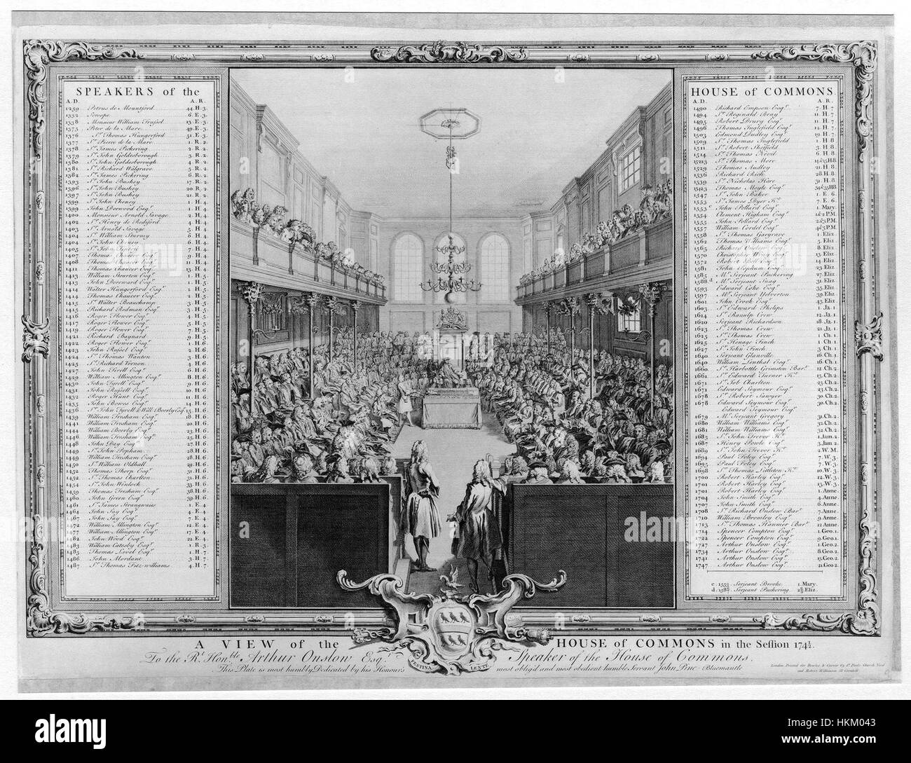 This 18th-century engraving by John Pine depicts the House of Commons ...