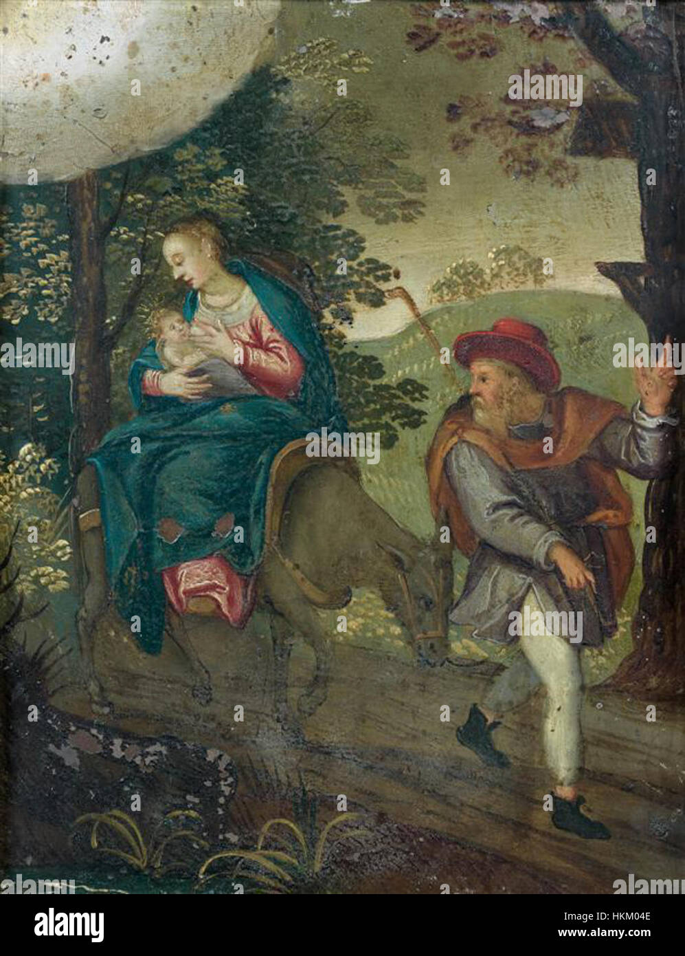 'De vlucht naar Egypte' by Abel Grimmer is a classic painting depicting the biblical flight into ...