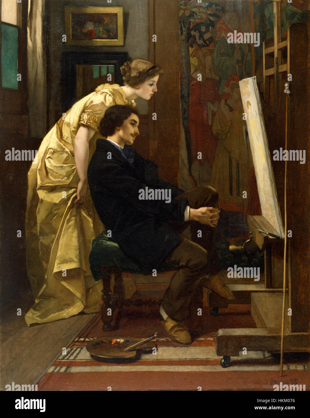 'The Painter and His Model' by Alfred Stevens is a 19th-century ...