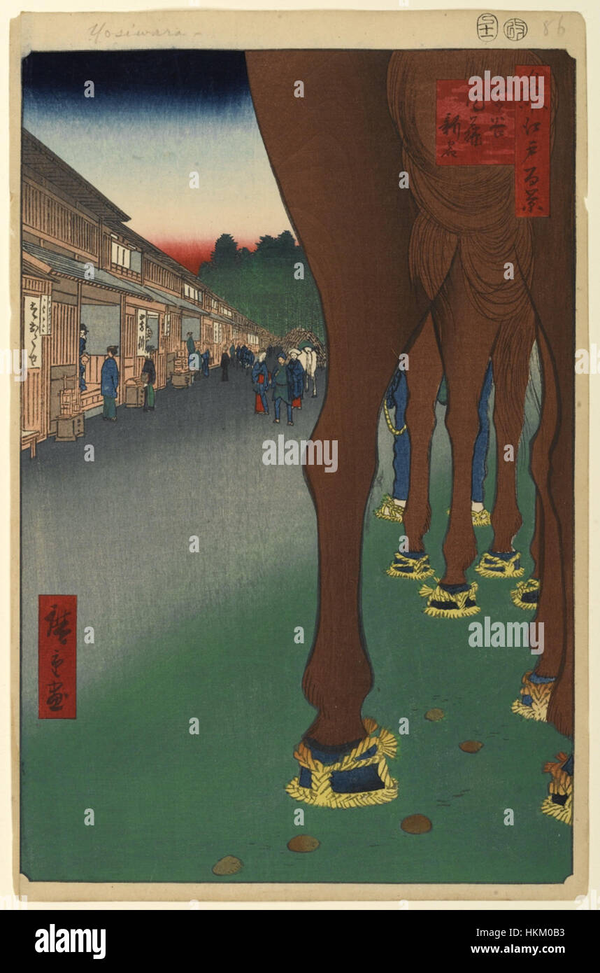 '100 Views Edo 086' is an artistic representation of Edo-period Japan ...