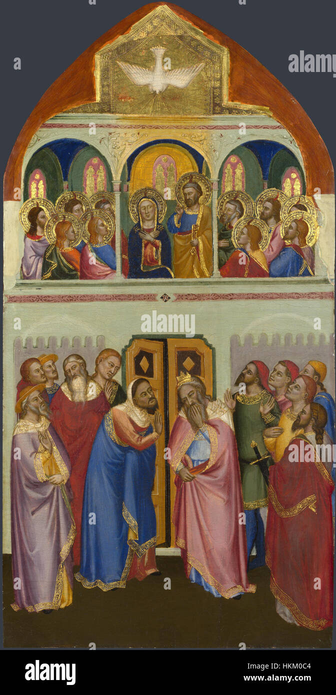 This detail from Jacopo di Cioneâ€™s Polyptych from 1370-71 depicts ...