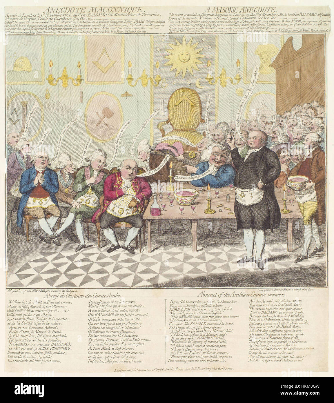 James Gillray’s caricature 'A Masonic Anecdote' depicts Alessandro ...