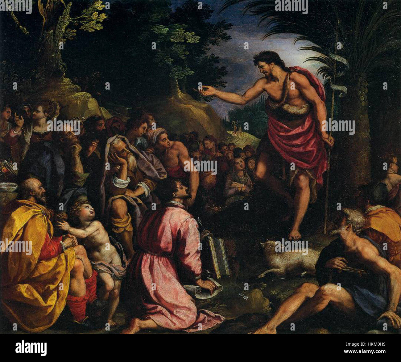 Alessandro Alloriâ€™s painting 'The Preaching of St. John the Baptist' depicts the Biblical ...