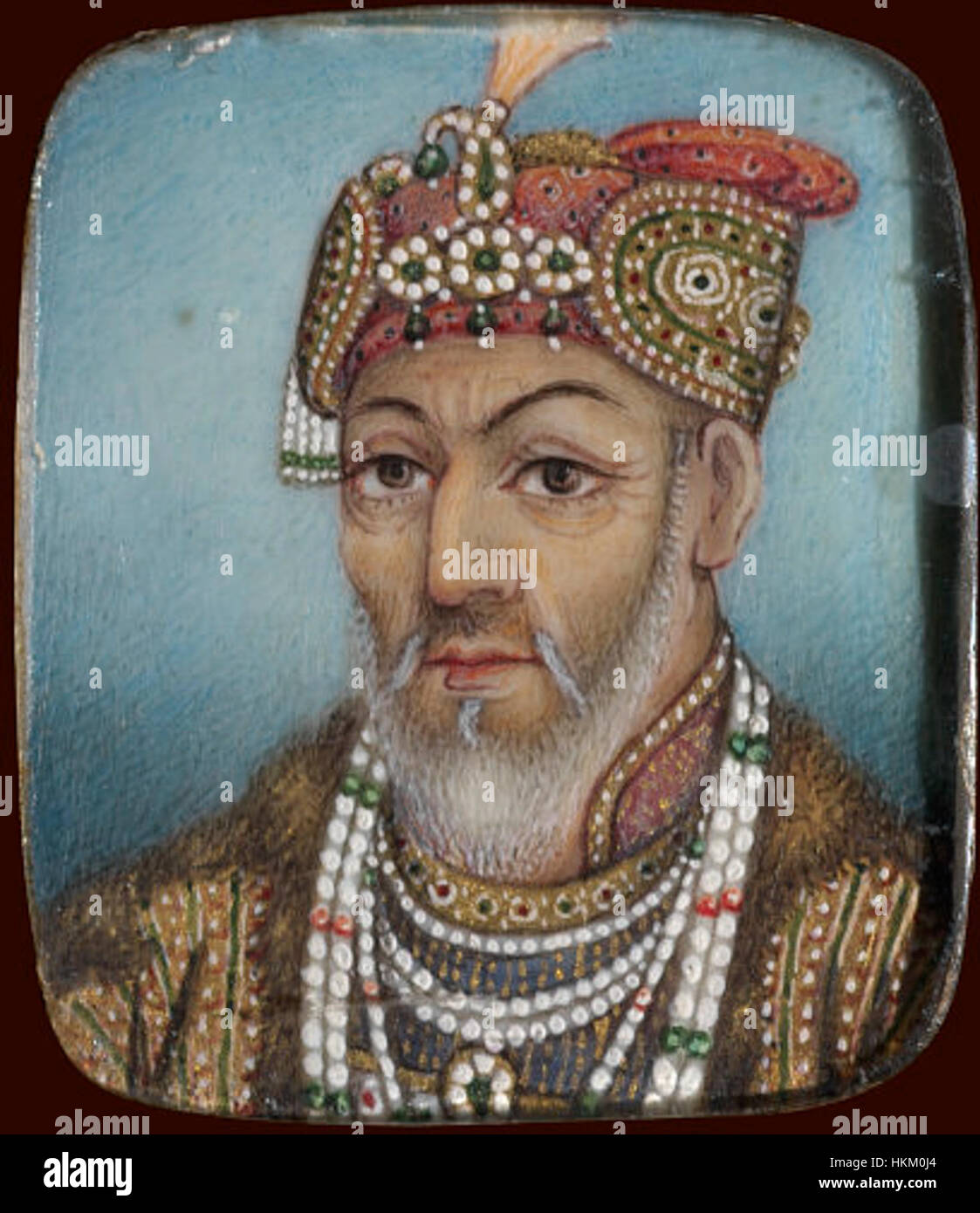 Akbar II, the Mughal emperor, is depicted in this artwork, showcasing ...