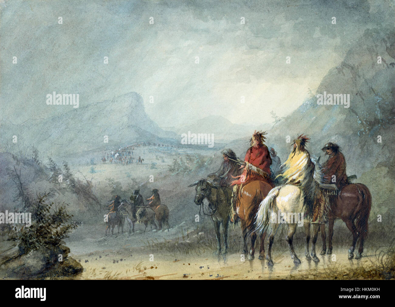 Alfred Jacob Miller’s 'Storm - Waiting for the Caravan' depicts a ...