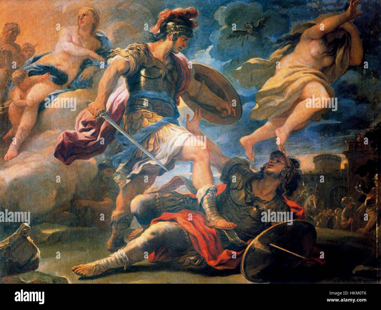 This painting depicts the legendary battle between Aeneas and Turnus ...