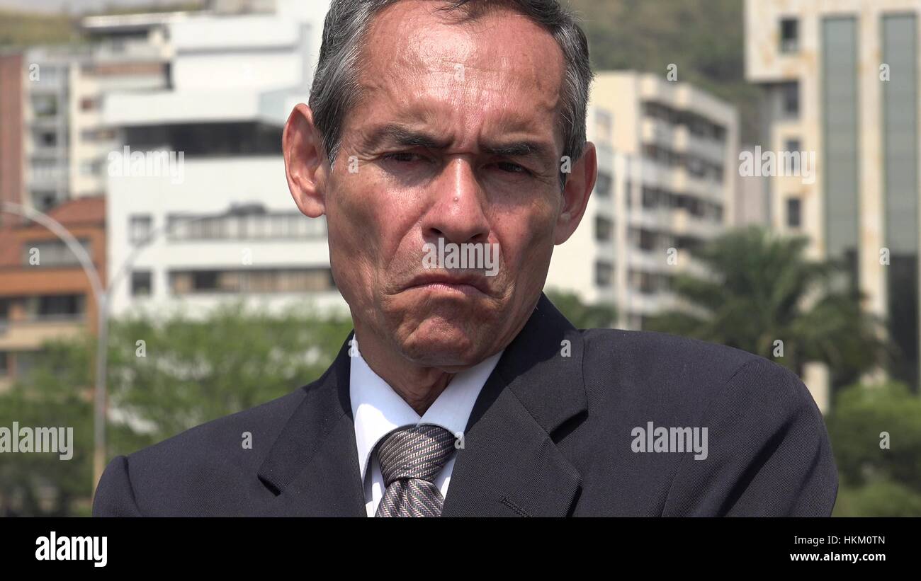 Grumpy Old Business Man Stock Photo - Alamy