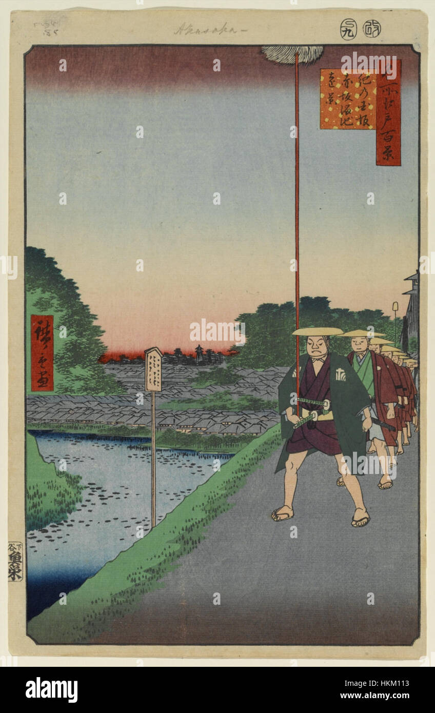 This artwork, *100 Views Edo 085*, is a traditional Japanese ukiyo-e ...