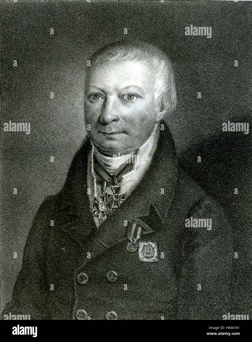 A cropped portrait of Alexander Sergeevich Nikolskiy, a Russian artist ...