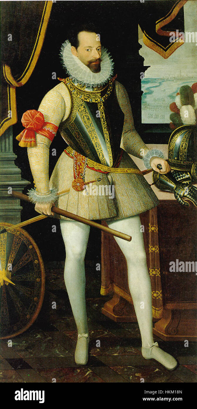 This portrait painting of Alessandro Farnese, Duke of Parma, reflects ...