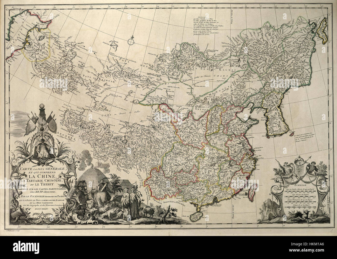 A page from the 'Nouvel Atlas de la Chine' by Anville, featuring a ...