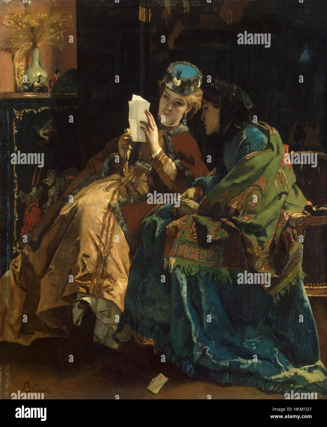 'Pleasant Letter' by Alfred Stevens is a notable 19th-century painting ...