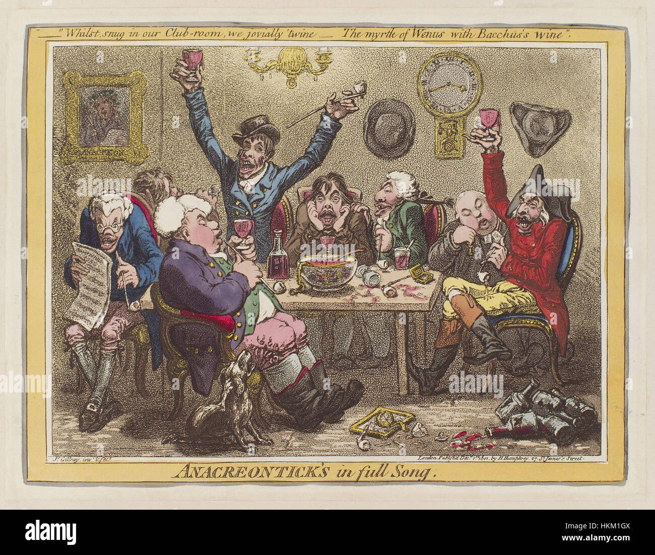 James Gillray's satirical painting 'Anacreontick's in Full Song ...