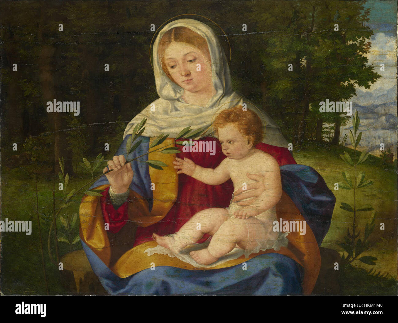Andrea Previtali's painting 'The Virgin and Child with a Shoot of Olive ...