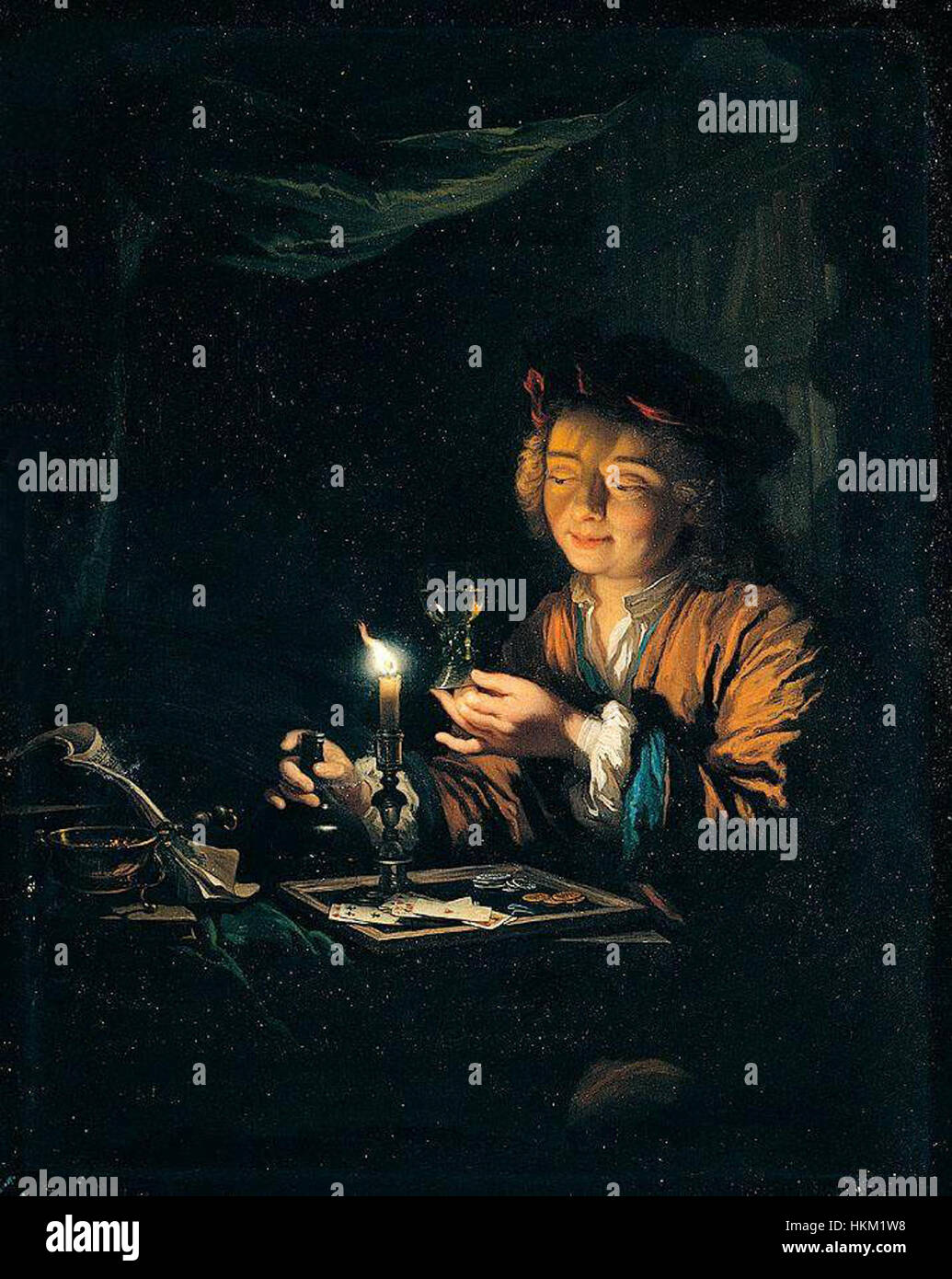 Arnold Boonen's 'A Young Man Seated at a Table' is a detailed portrait ...