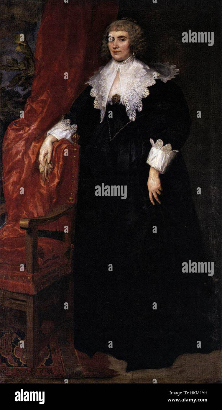 This portrait by Anthony van Dyck features Anna van Craesbecke ...