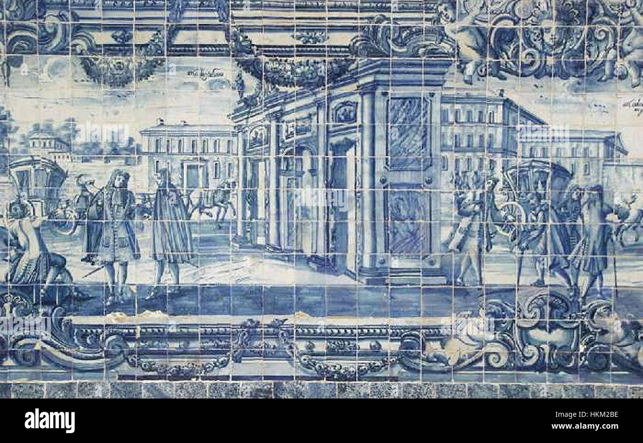 This artwork features traditional Azulejos tiles from Bahia, Brazil ...