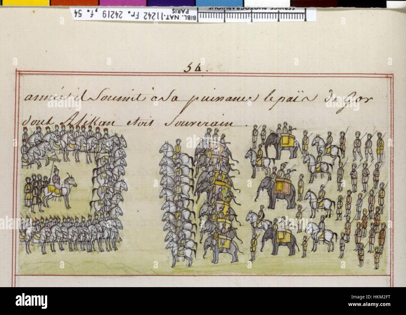 This historical painting depicts a dramatic battle scene featuring ...