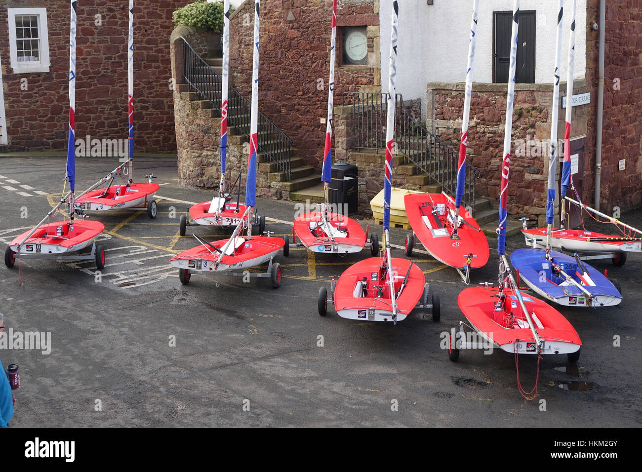 Topper Sailing Dingies at the Harbour, North Berwick Stock Photo - Alamy