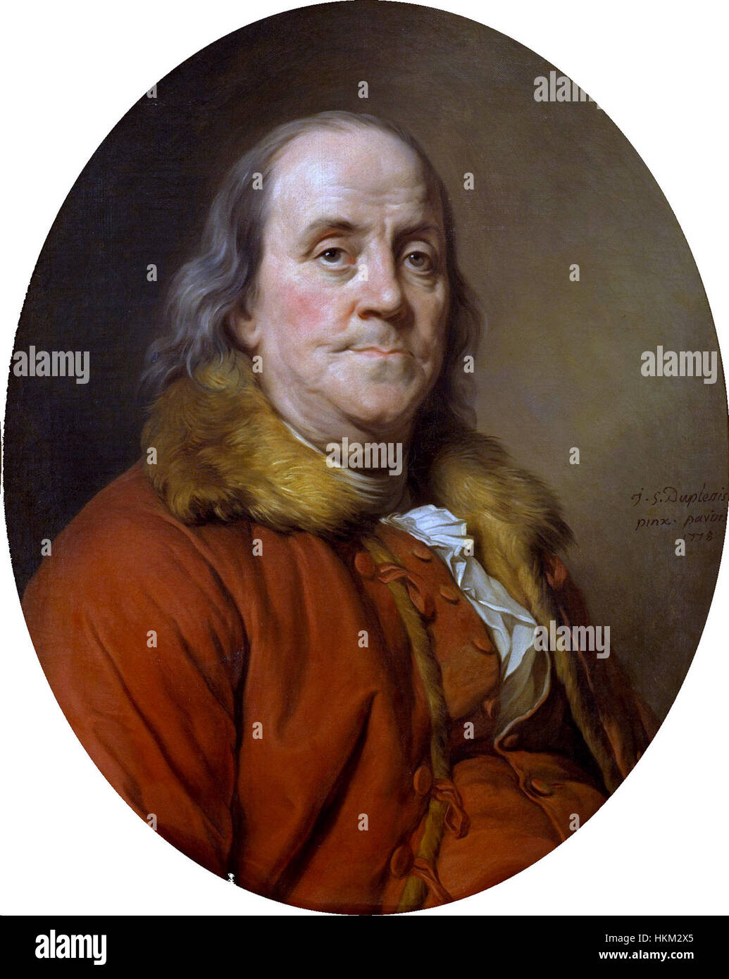 This portrait of Benjamin Franklin, one of the Founding Fathers of the ...