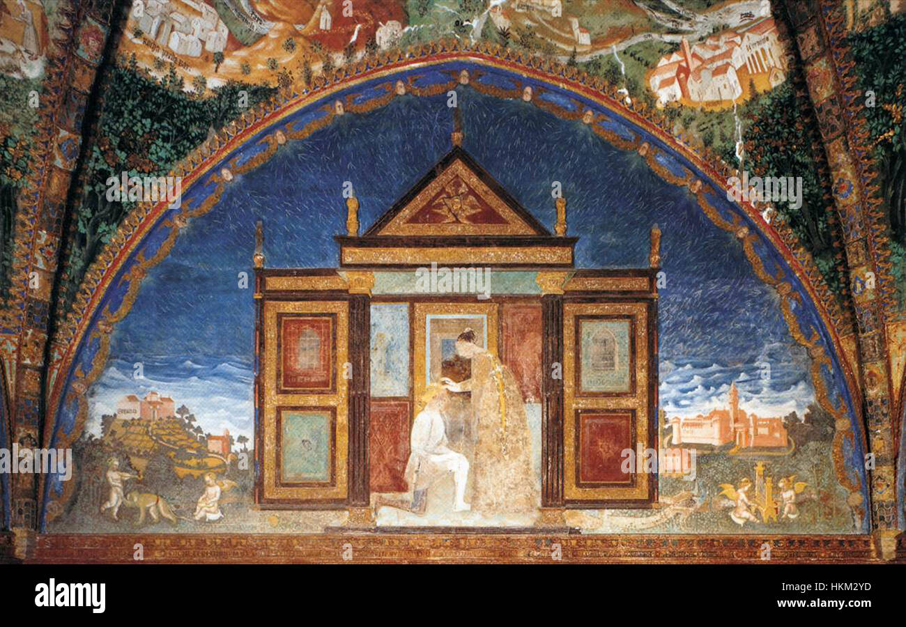 This painting by Benedetto Bembo depicts a historical scene in the ...