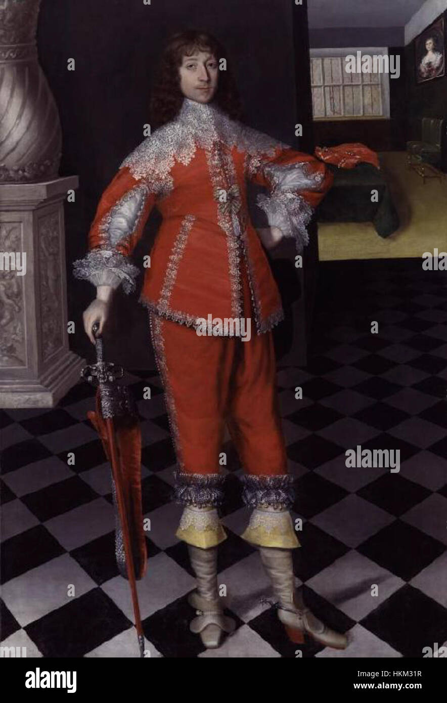 The painting 'Belasyse1' depicts a historical figure, likely from 17th ...